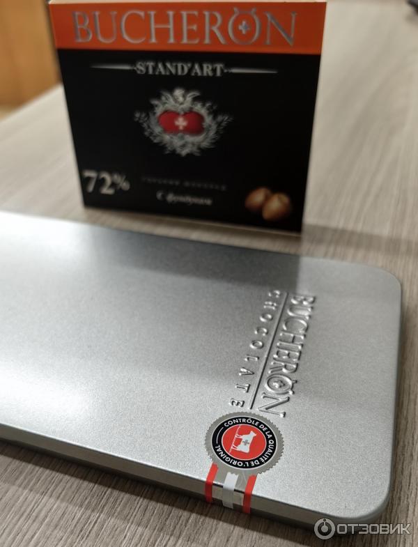 Отзыв о Шоколад Bucheron Stand'art с фундуком | Оформление радует глаз.